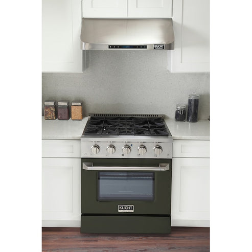 Kucht Professional 30" 4.2 cu ft. Natural Gas Range in Olive Green wit