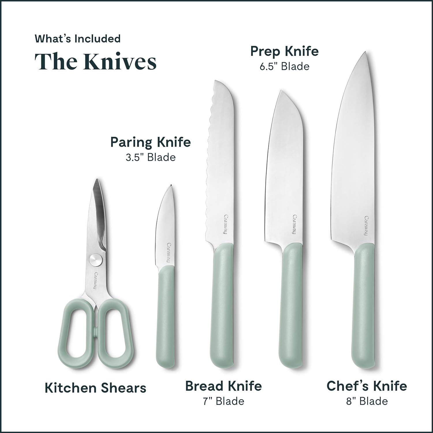 Caraway German Stainless Steel Knife Set in Mist – Premium Home Source