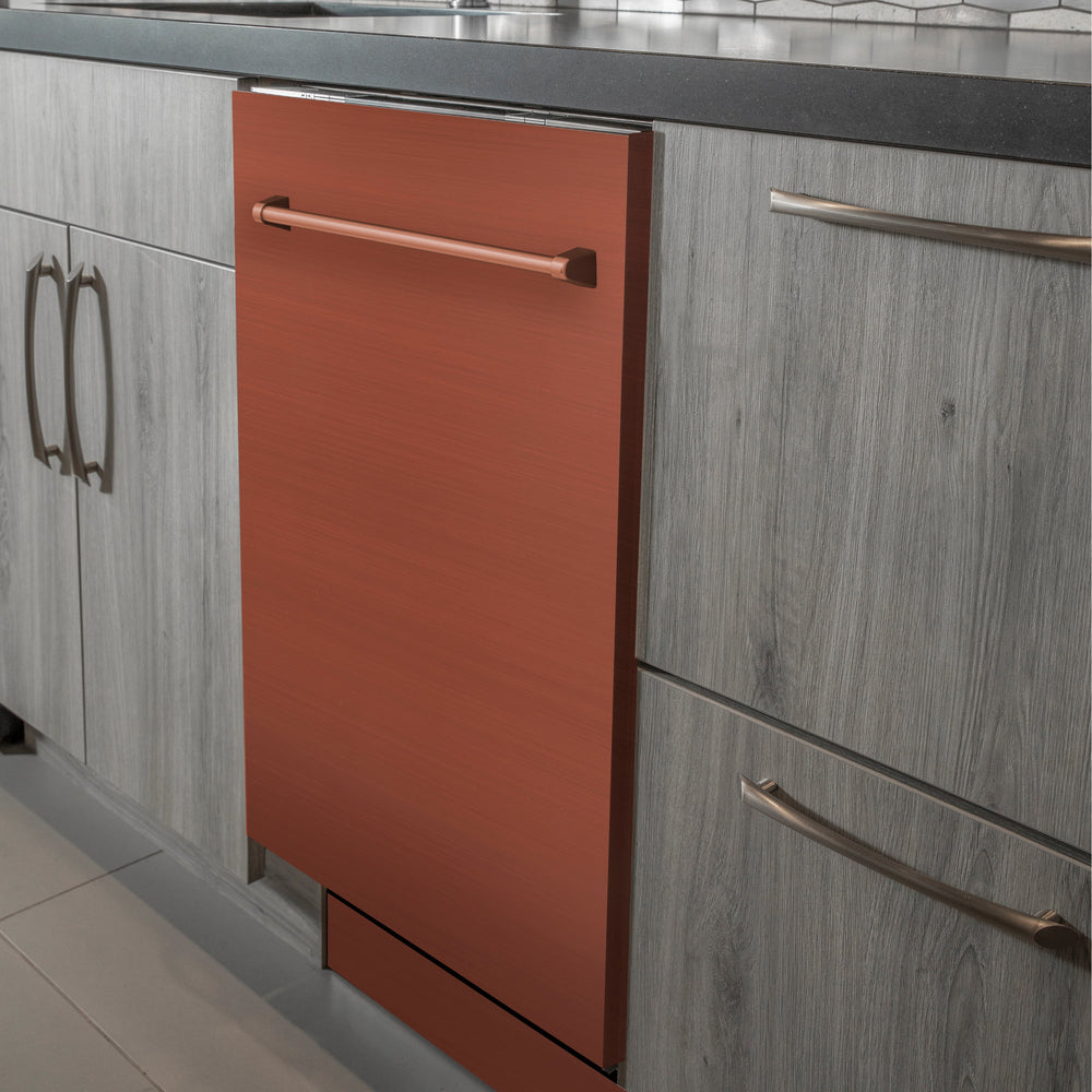 ZLINE 24 in. Top Control Dishwasher in Copper with Stainless Steel Tub ...