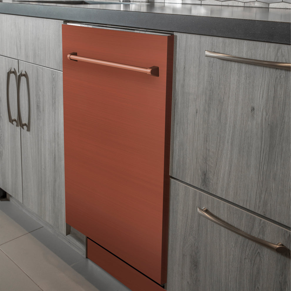 ZLINE 24 in. Top Control Dishwasher in Copper with Stainless Steel Tub