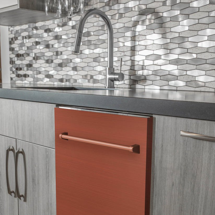 ZLINE 24 in. Top Control Dishwasher in Copper with Stainless Steel Tub