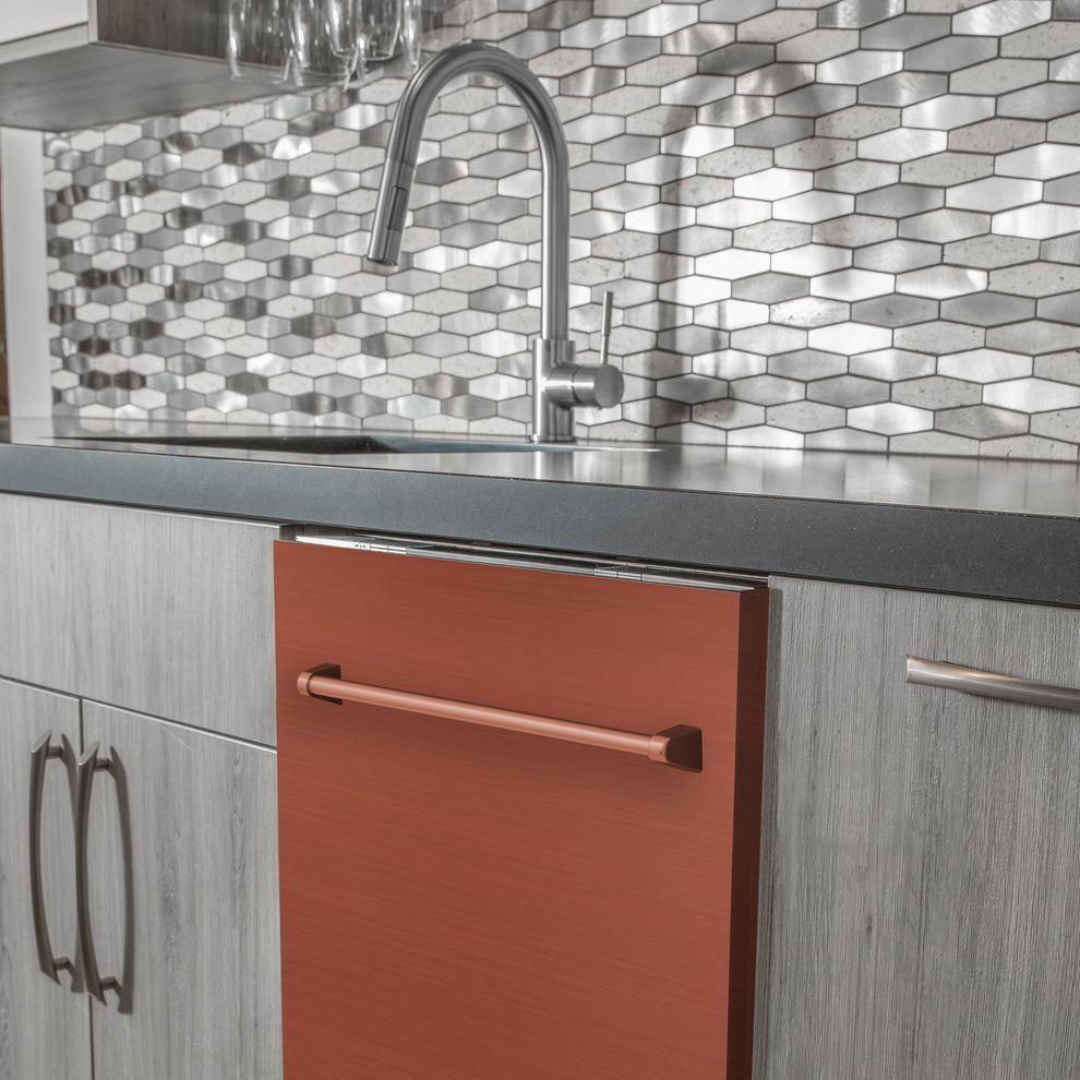 ZLINE 24 in. Top Control Dishwasher in Copper with Stainless Steel Tub