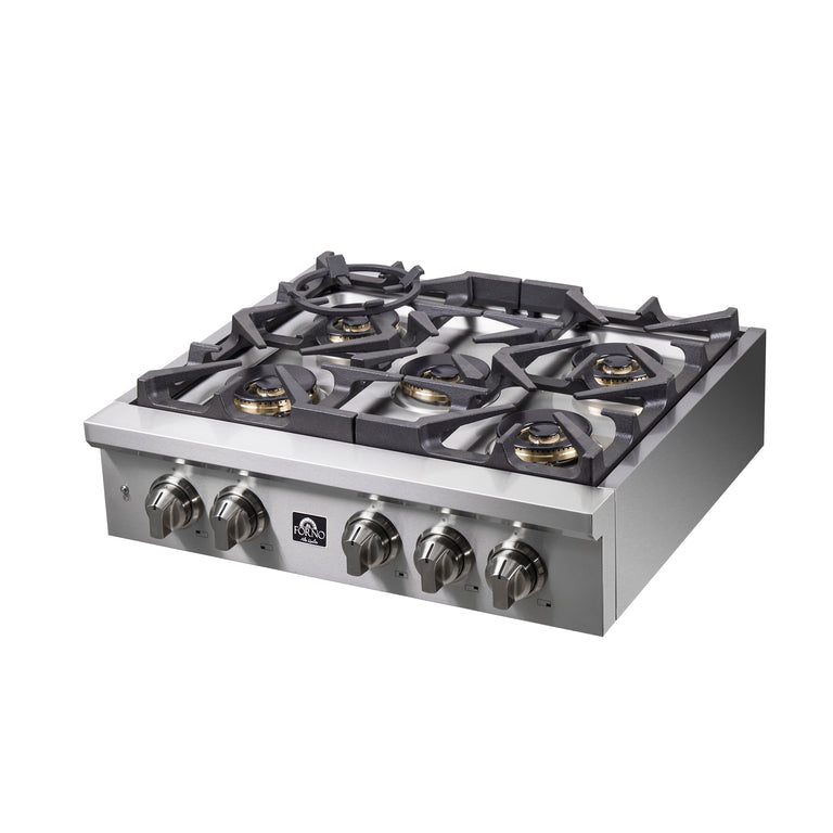 Forno 30" Gas Rangetop With 5 Sealed Burners in Stainless Steel, FCTGS ...