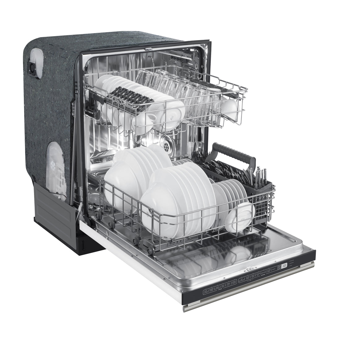 FORNO Espresso Pozzo 24" Built-In Dishwasher in White with Antique Bra