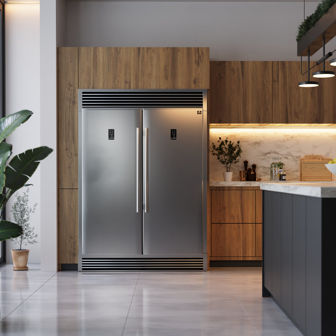 FORNO Rizzuto 60" 27.6 cu. ft. Refrigerator & Freezer in Stainless Ste