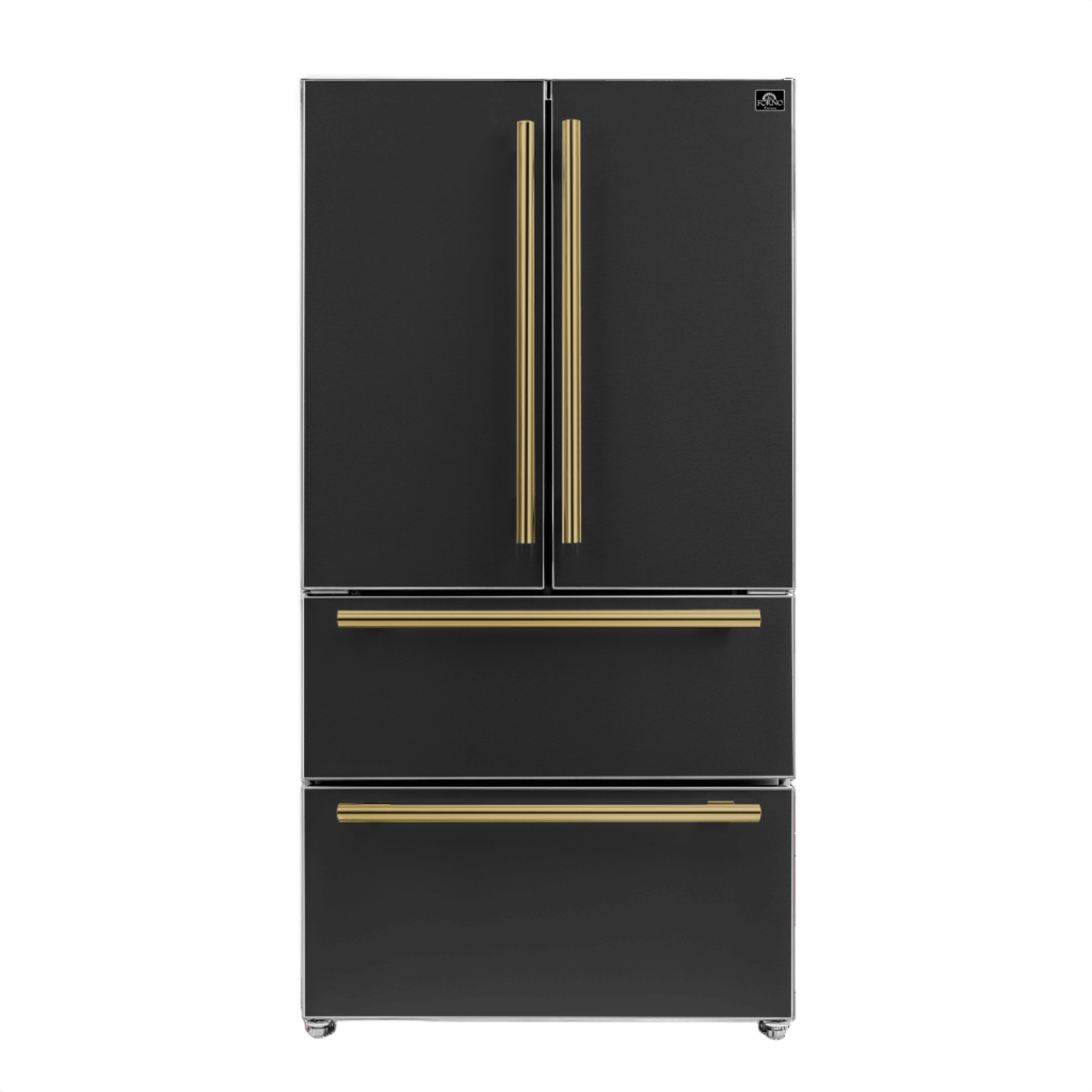 Forno Espresso 36" 19.2 cu. ft. Refrigerator in Black with Antique Bra ...