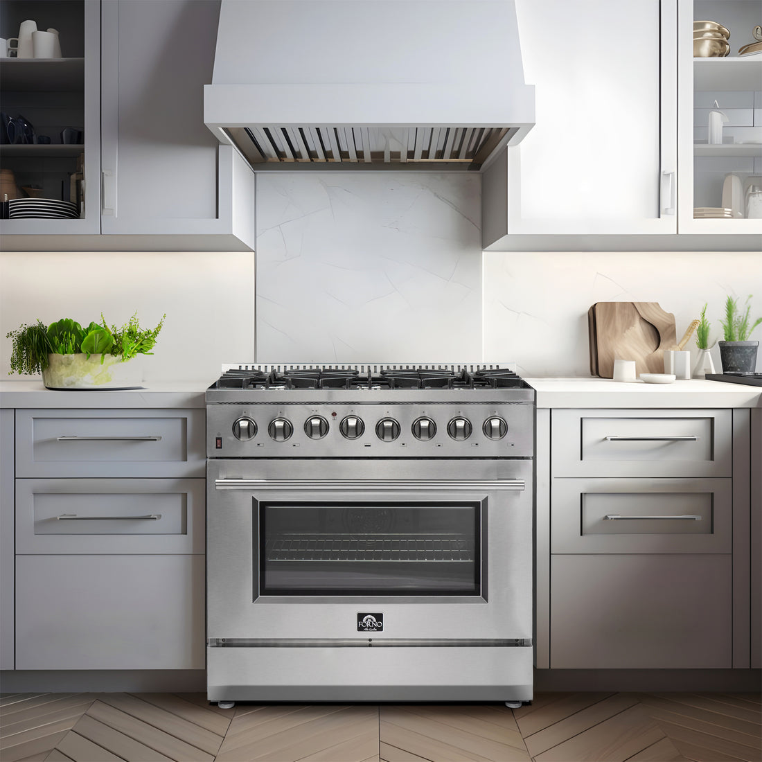 FORNO Galiano 36" 5.36 cu. ft. Dual Fuel Range with 6 Italian Burners