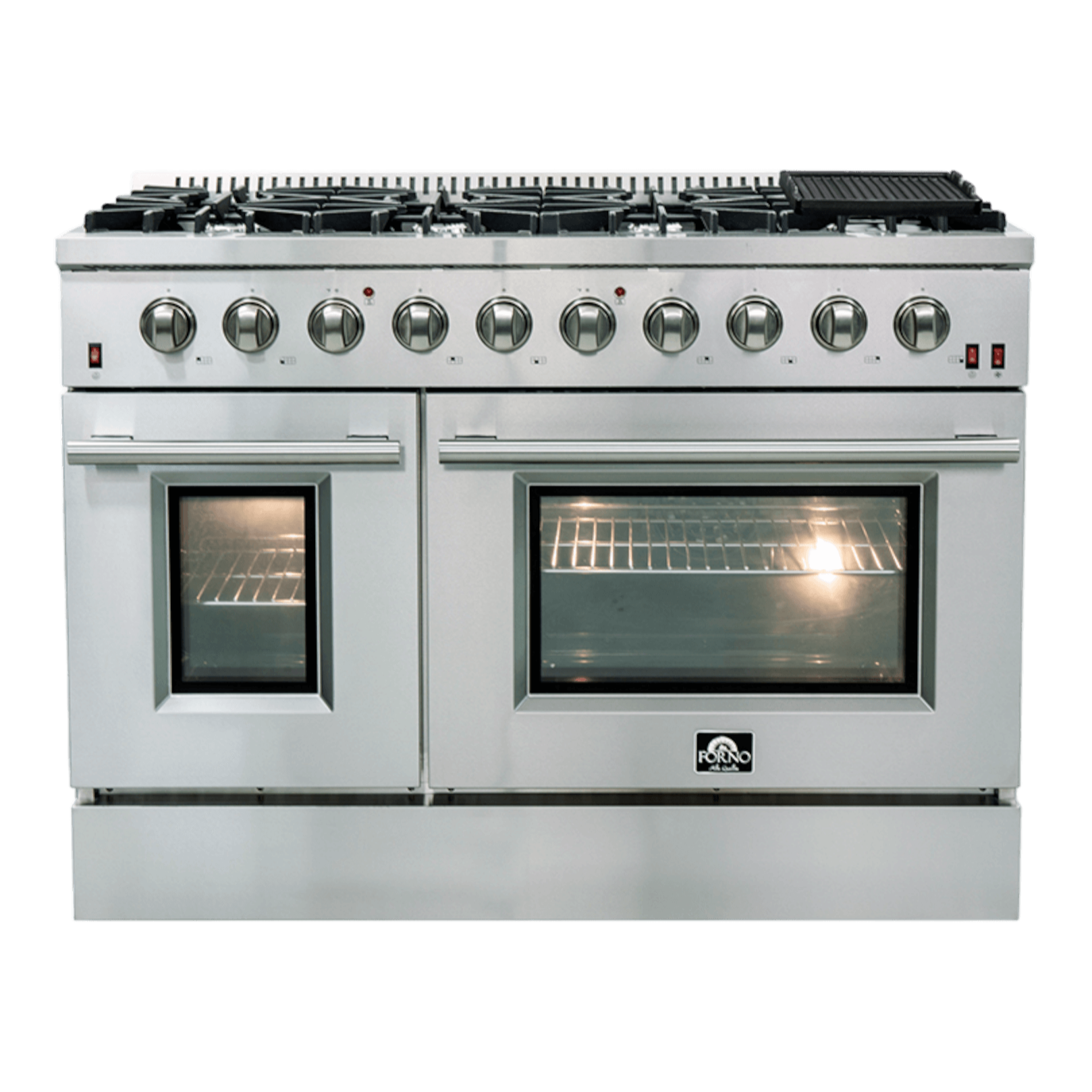 Forno 48" Freestanding Gas Range with 8 Sealed Burners in Stainless St