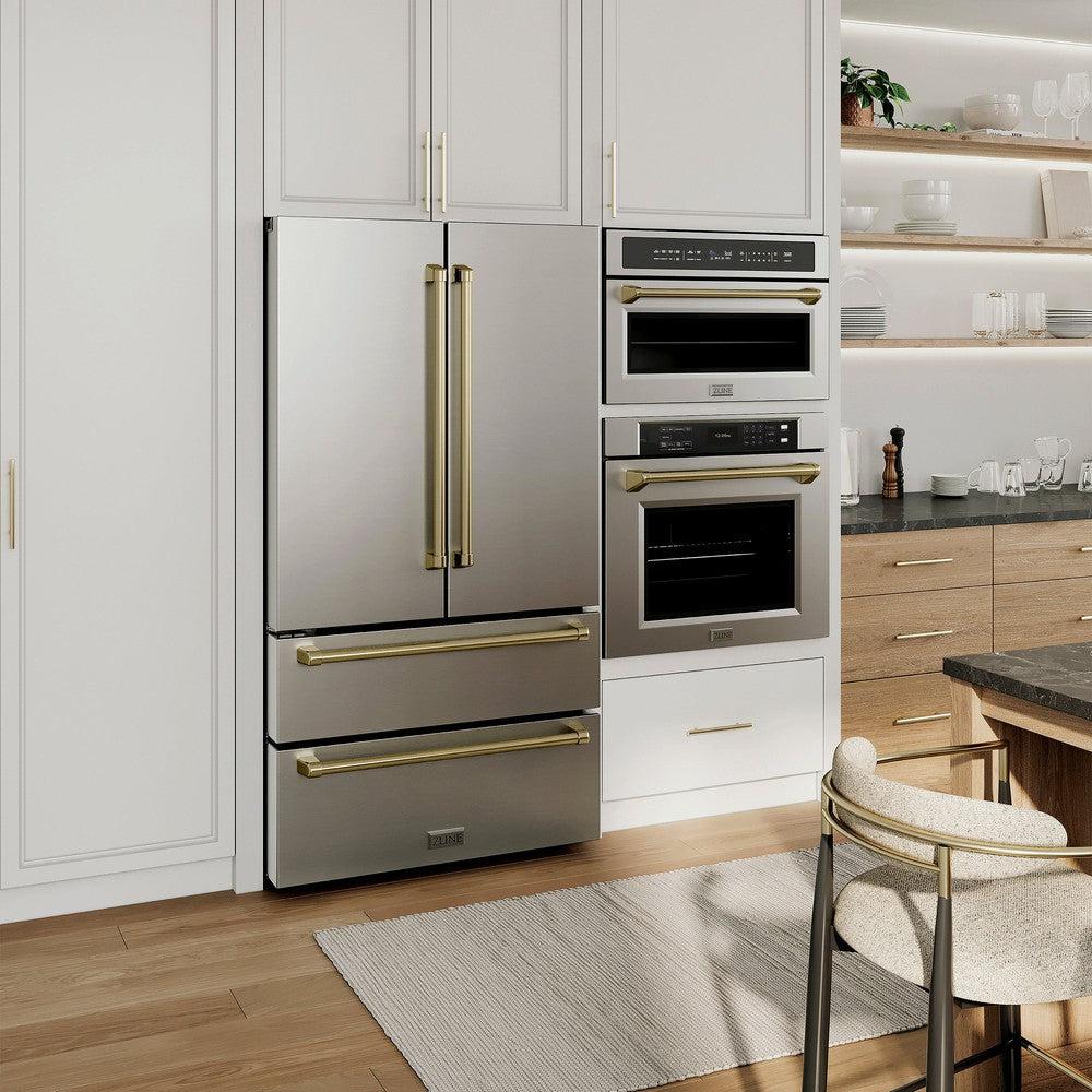 ZLINE Stainless Steel Refrigerator with Bronze Accents | Built In ...