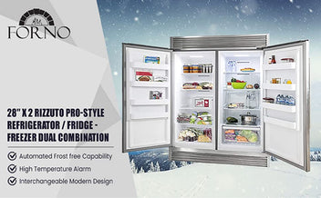 Forno 60" 27.6 cu. ft. Refrigerator & Freezer in Stainless Steel, FFFF ...