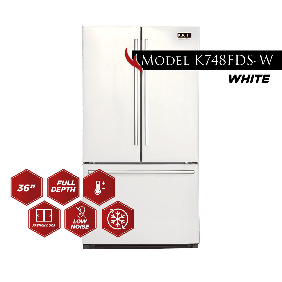 Kucht Professional 36 In. 26.1 cu. ft. Refrigerator with Interior Ice ...