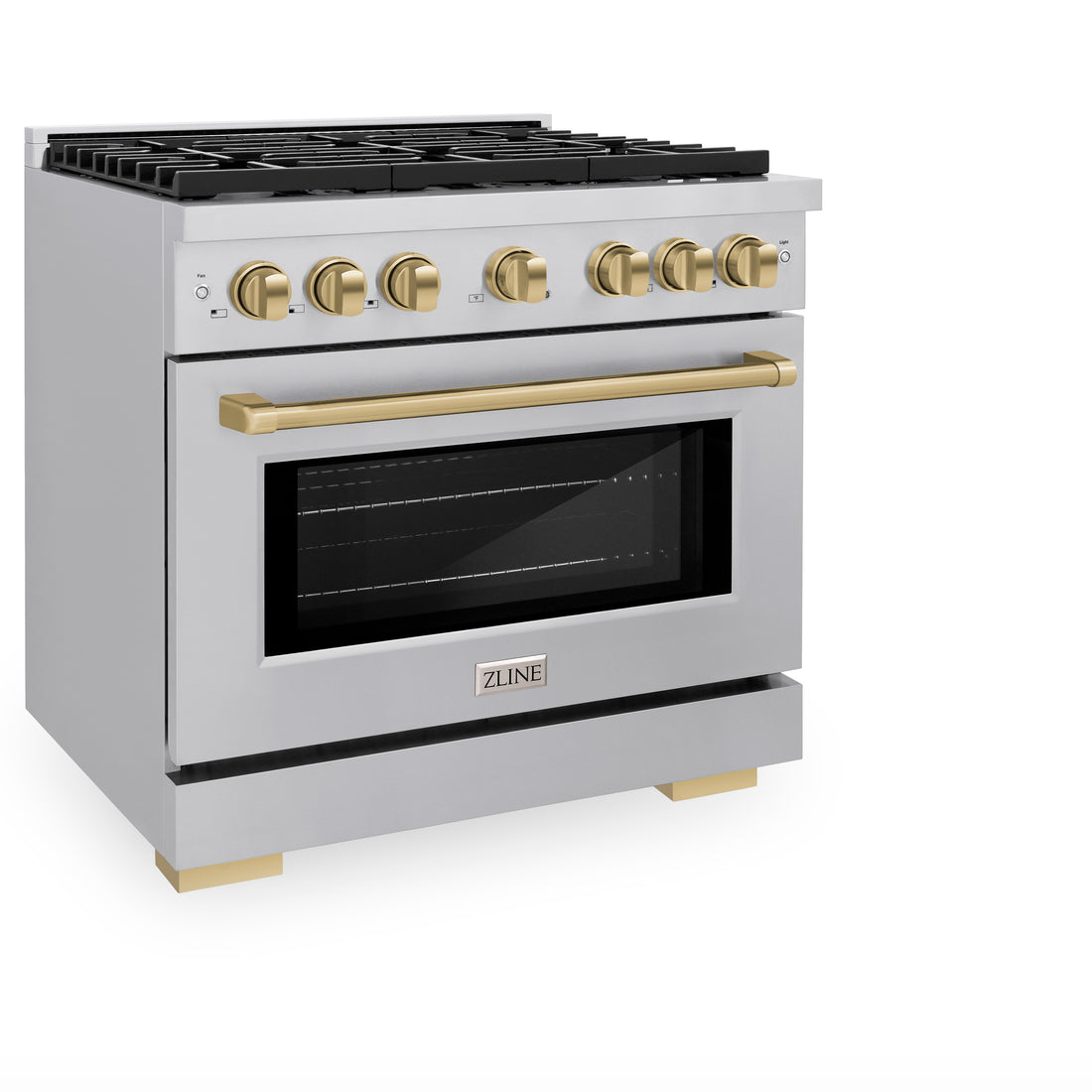 ZLINE Autograph Package - 36" Gas Range, Range Hood, Refrigerator, Dis