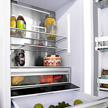 ZLINE 60 In. Built-In Refrigerator in White Matte with Gold Accents ...