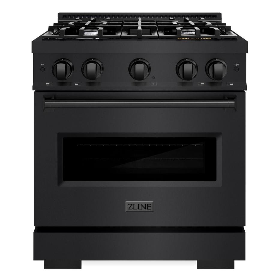 ZLINE 30" 4.2 cu. ft. Classic Dual Fuel Range with 4 Burners in Black