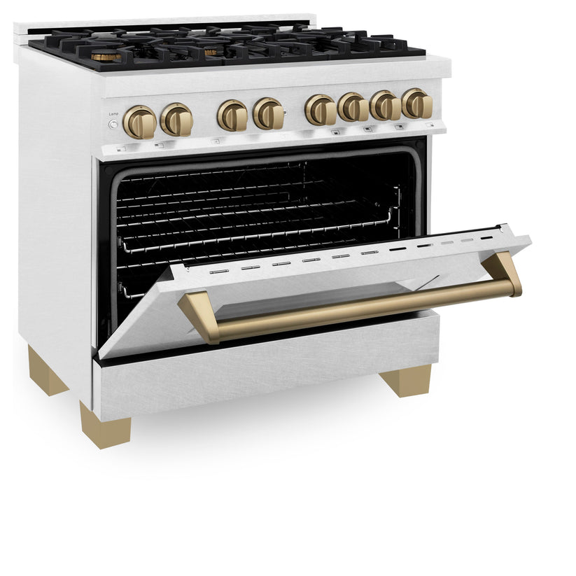 ZLINE Autograph 36" 4.6 cu. ft. Legacy Dual Fuel Range with 6 Burner G