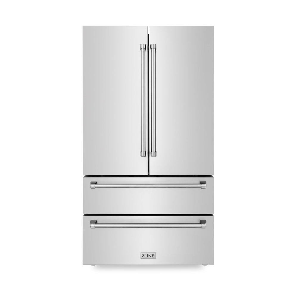 ZLINE Stainless Steel Refrigerator | Built In French Doors & Ice Maker