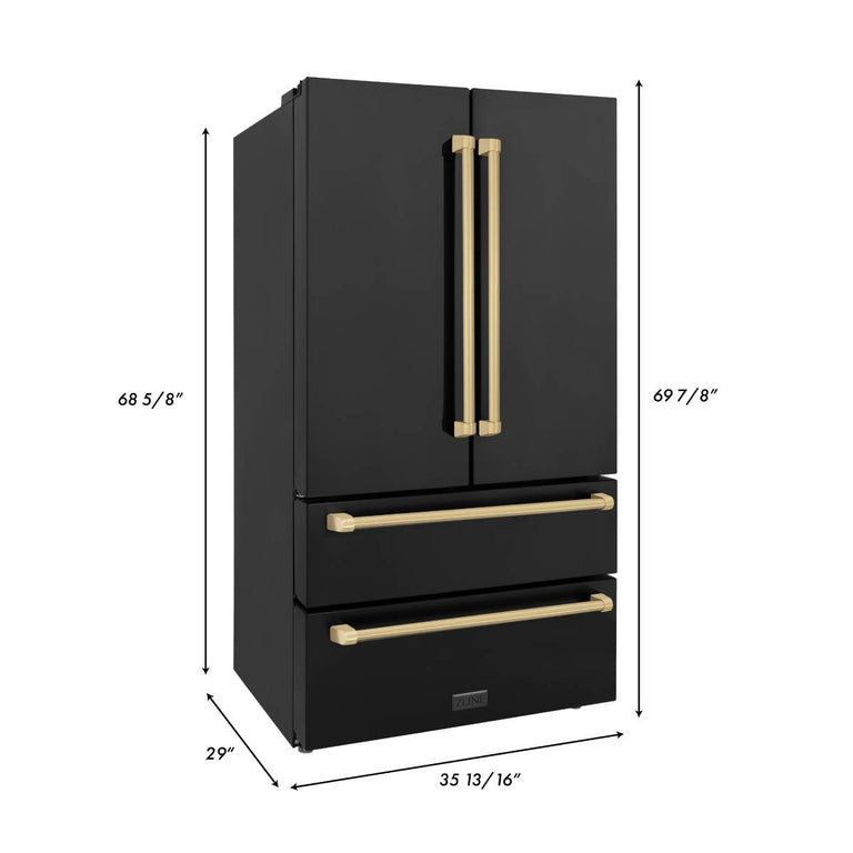 ZLINE Stainless Steel Refrigerator with Bronze Accents | Built In ...