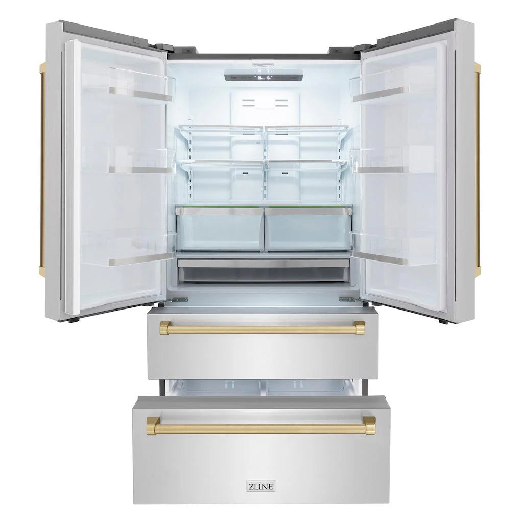 ZLINE Stainless Steel Refrigerator with Bronze Accents | Built In ...