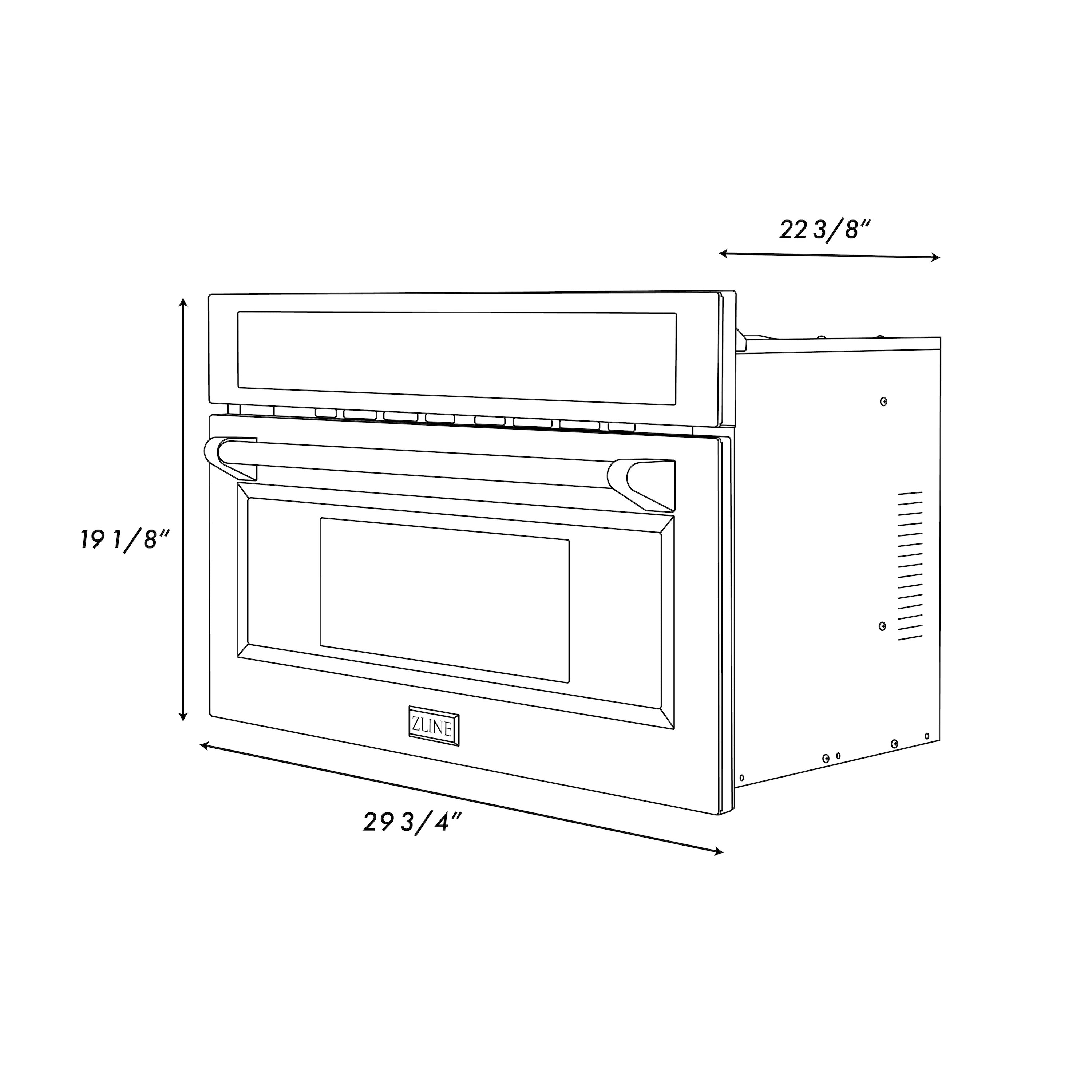 ZLINE Autograph 30 Built in Convection Microwave Oven in Stainless Steel with Champagne Bronze Accents MWOZ 30 CB