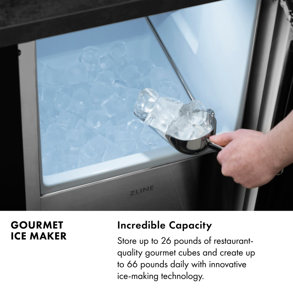 ZLINE Autograph 15" Touchstone Gourmet Ice Maker with Drain Pump and P