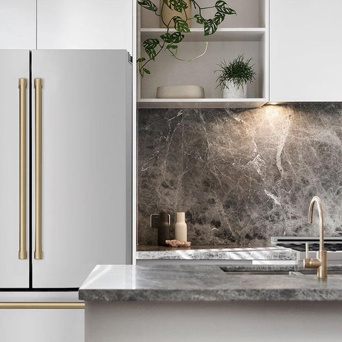 ZLINE Stainless Steel Refrigerator with Bronze Accents | Built In ...