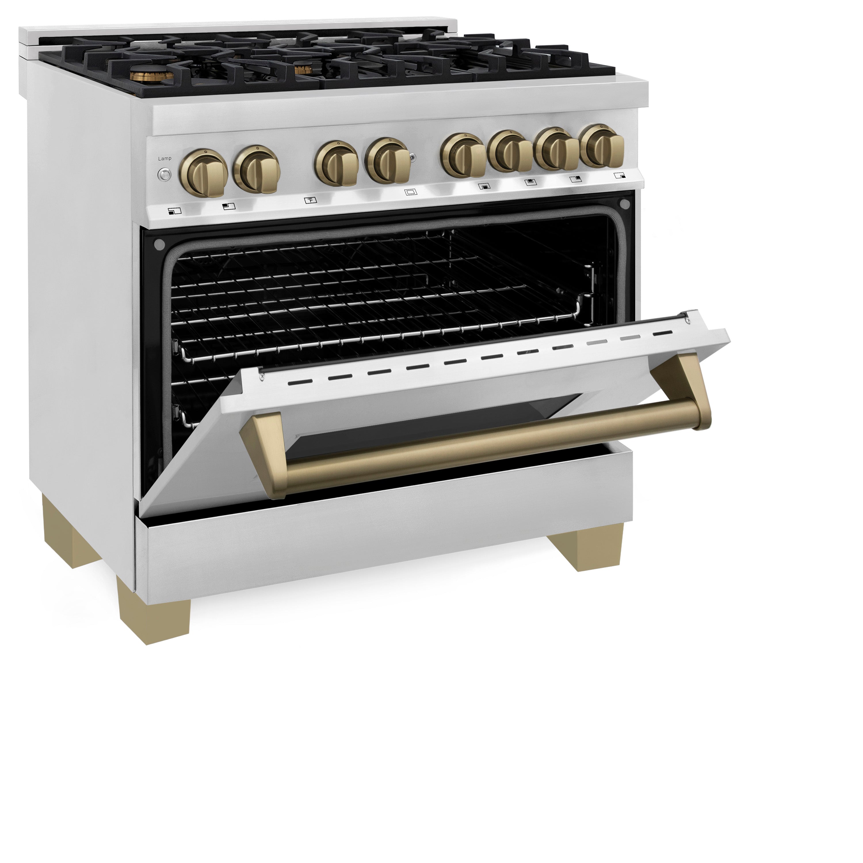ZLINE Autograph Edition 36 In. 4.6 cu. ft. Range with Gas Stove and El ...