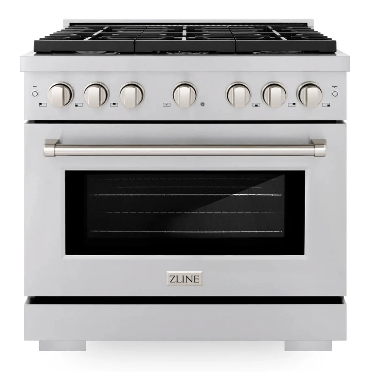 ZLINE Appliance Package - 36 in. Gas Range, Range Hood and Microwave D ...