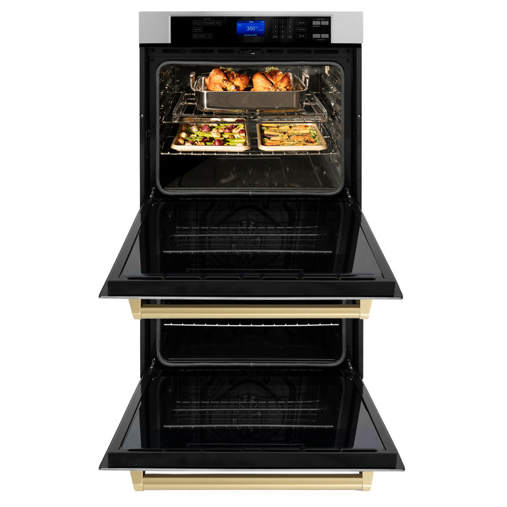 ZLINE 30" Autograph Double Wall Oven with Air Fry and Self-Clean in St