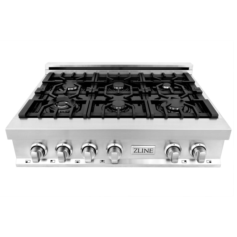 ZLINE 36" Rangetop in Stainless Steel with 6 Gas Burners and Griddle ...