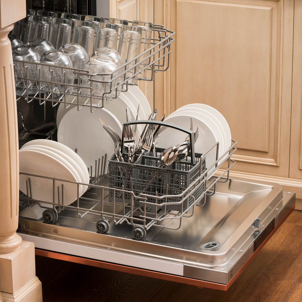 ZLINE 24 in. Top Control Dishwasher in Copper with Stainless Steel Tub