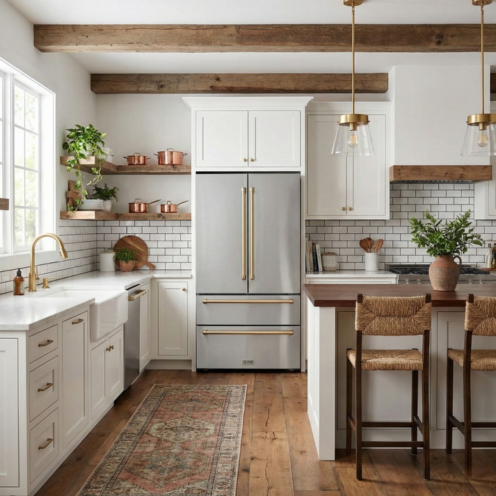 ZLINE Stainless Steel Refrigerator with Bronze Accents | Built In ...