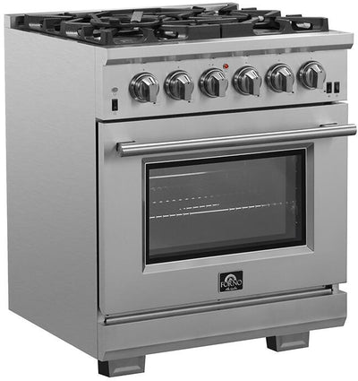 Forno 30″ Gas Range in Stainless Steel with 5 Italian Burners, FFSGS62 ...