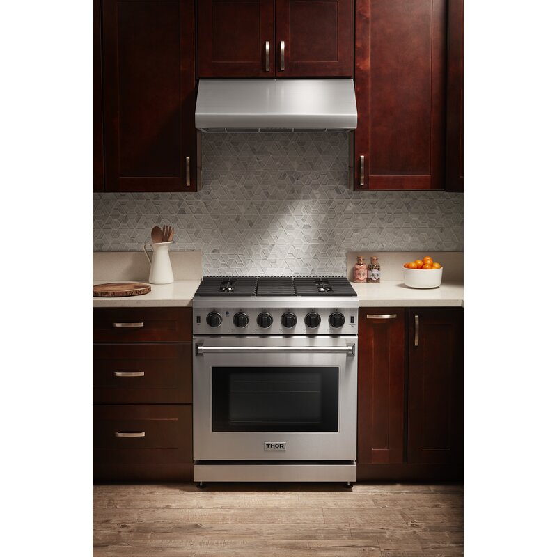 Thor Kitchen 30 in. 4.55 cu. ft. Professional Propane Gas Range in Sta ...
