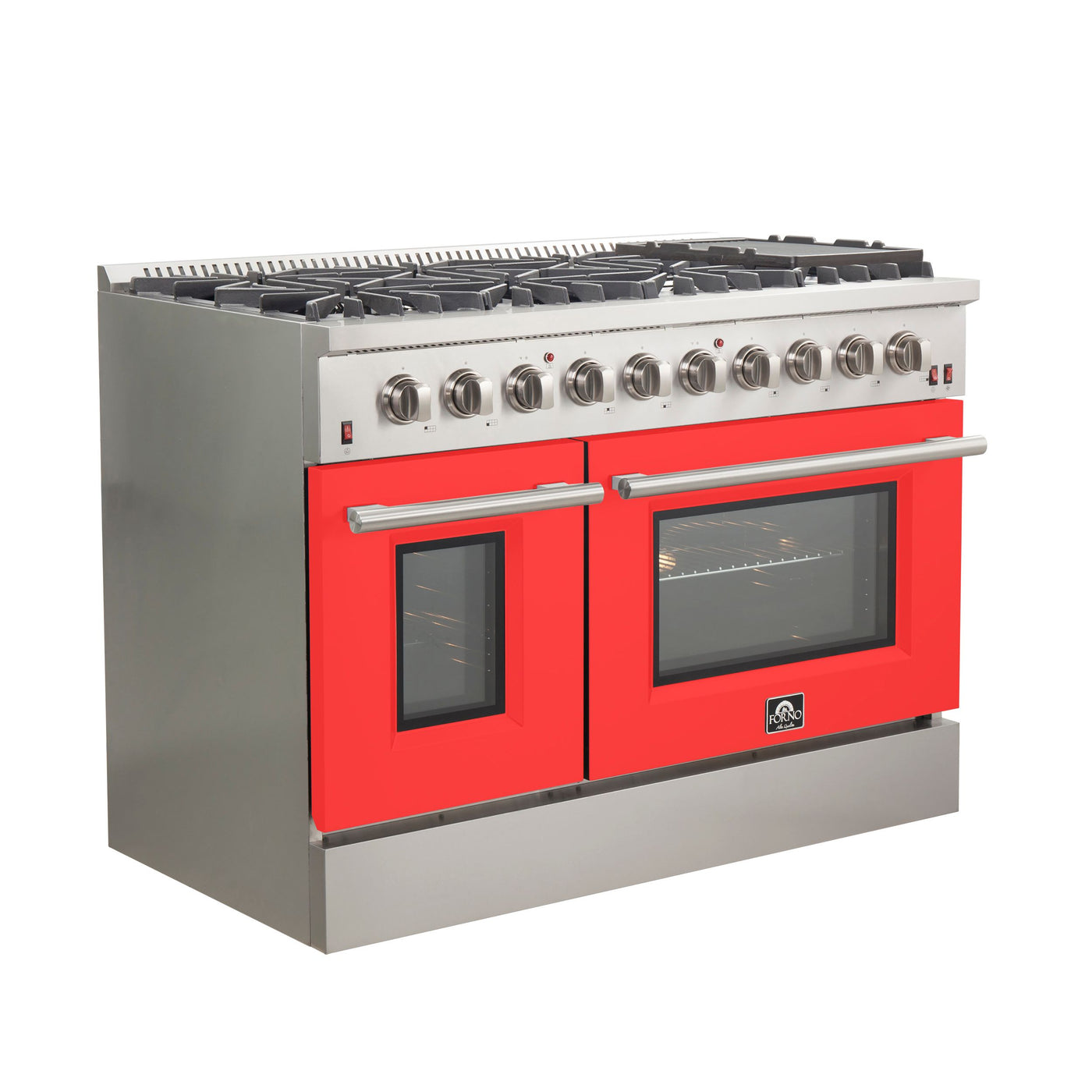 Forno 48 Inch Professional Freestanding Gas Range in Red, FFSGS6244-48 ...