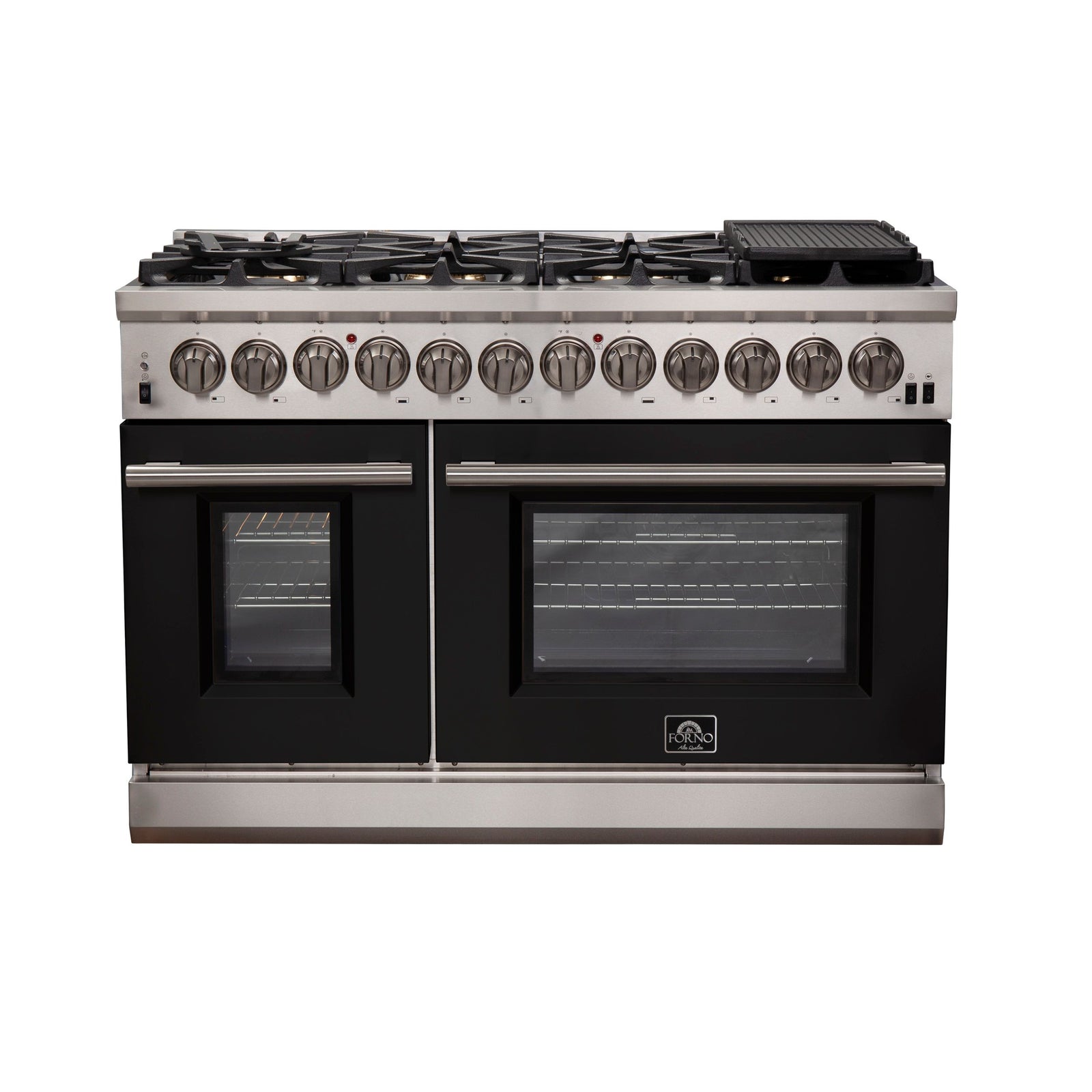 Forno 48 Inch Professional Freestanding Dual Fuel Range in Black, FFSG ...