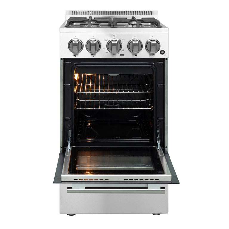 Forno 20" Freestanding Gas Range With 4 Sealed Burners in Stainless St ...