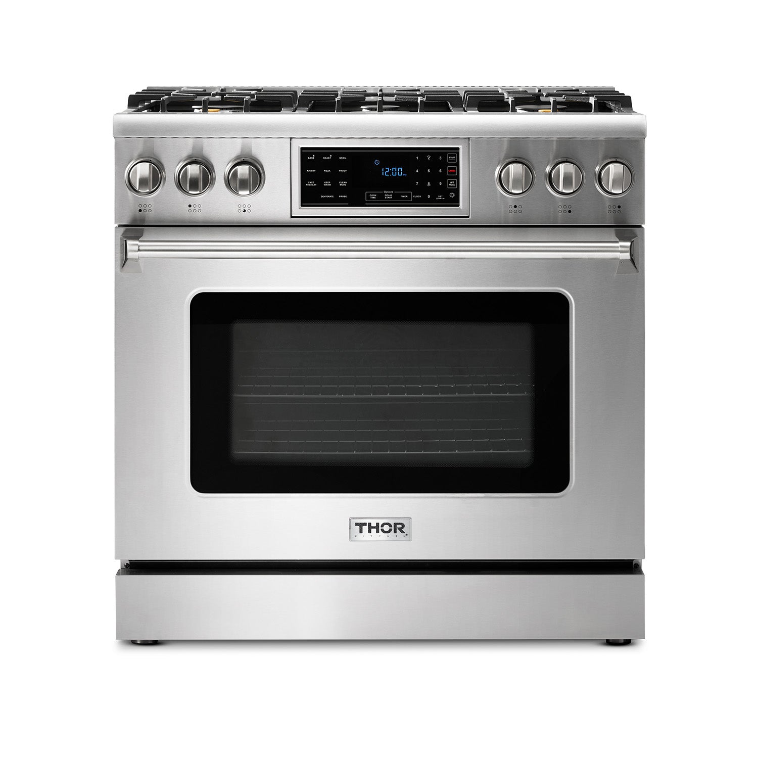 Thor Kitchen 36" Air Fry and Self-Clean Professional Propane Gas Range ...
