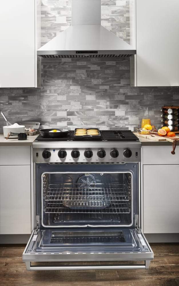 Thor Kitchen Package - 36" Propane Gas Range, 36" Range Hood, AP-LRG36 ...