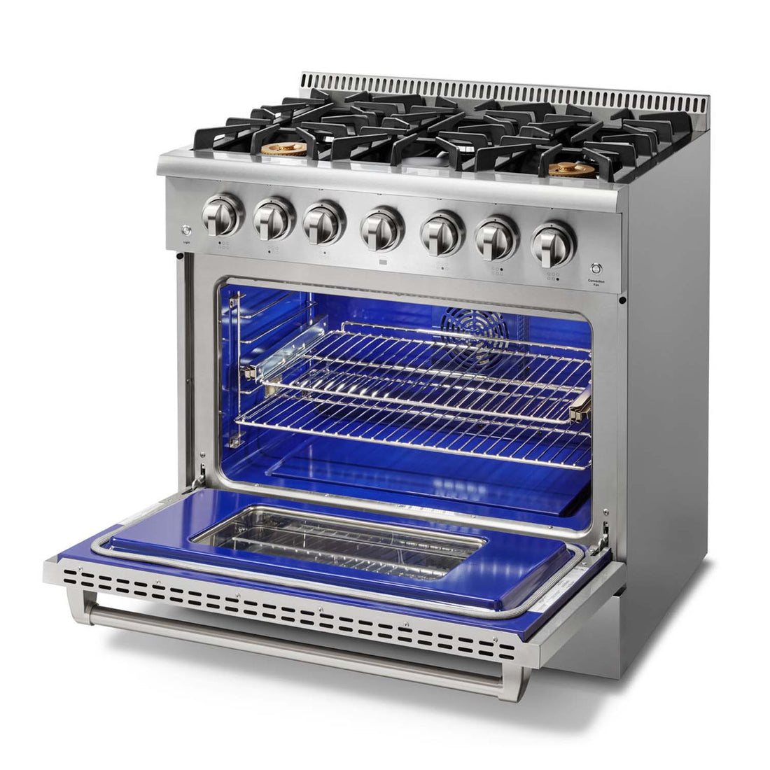 THOR Kitchen 36 in. Professional Natural Gas Range in Stainless Steel,