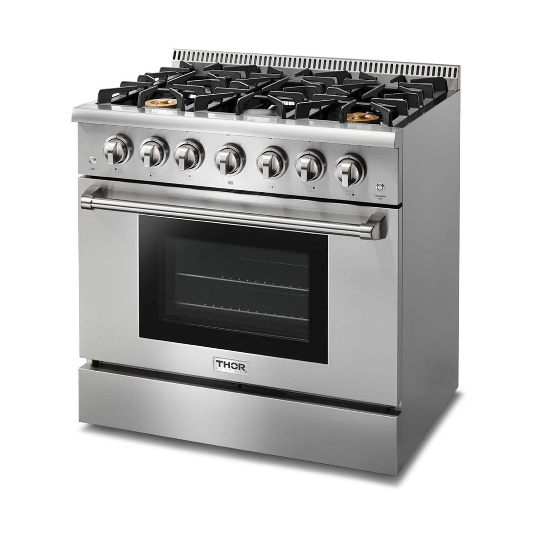 THOR Kitchen 36 in. 5.2 cu. ft. Professional Propane Gas Range in Stai