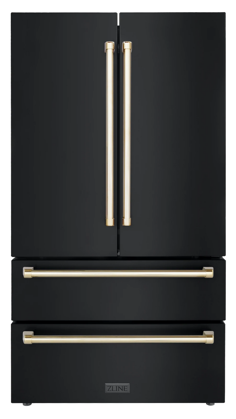 ZLINE Autograph Package - 36 In. Gas Range, Range Hood, Refrigerator ...