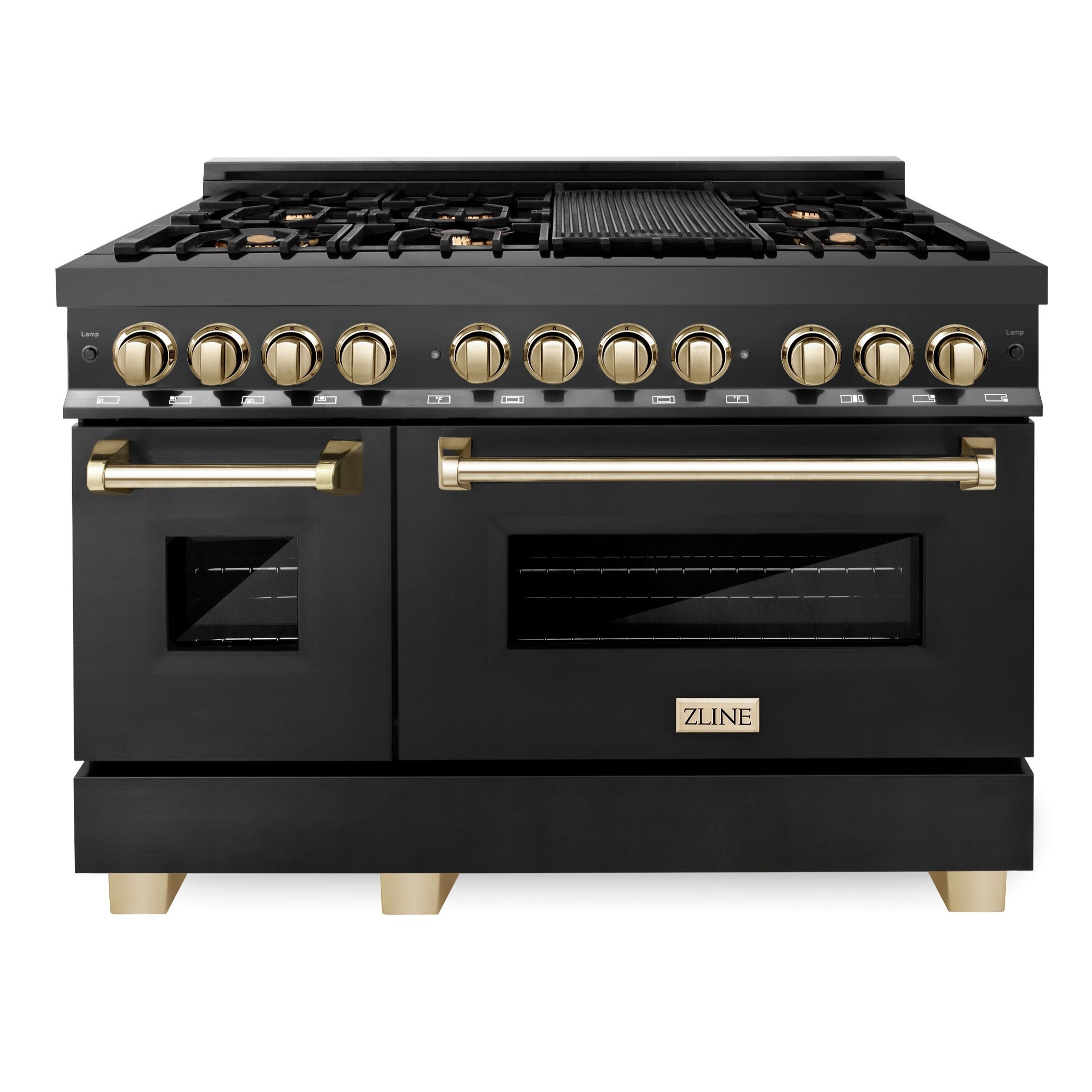 ZLINE Autograph Package - 48" Dual Fuel Range, Range Hood, Refrigerato ...