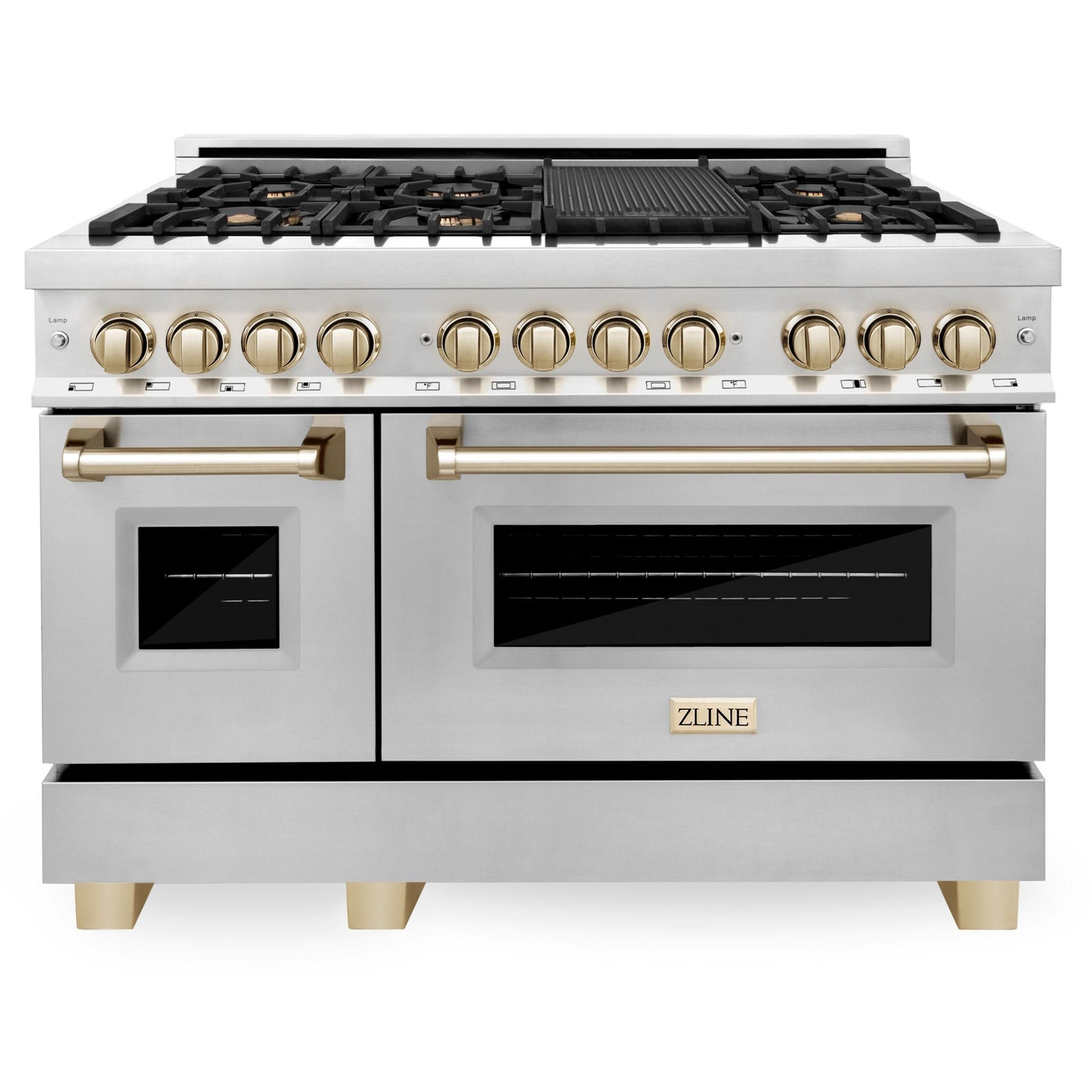 ZLINE Autograph Package - 48" Dual Fuel Range, Range Hood, Dishwasher ...