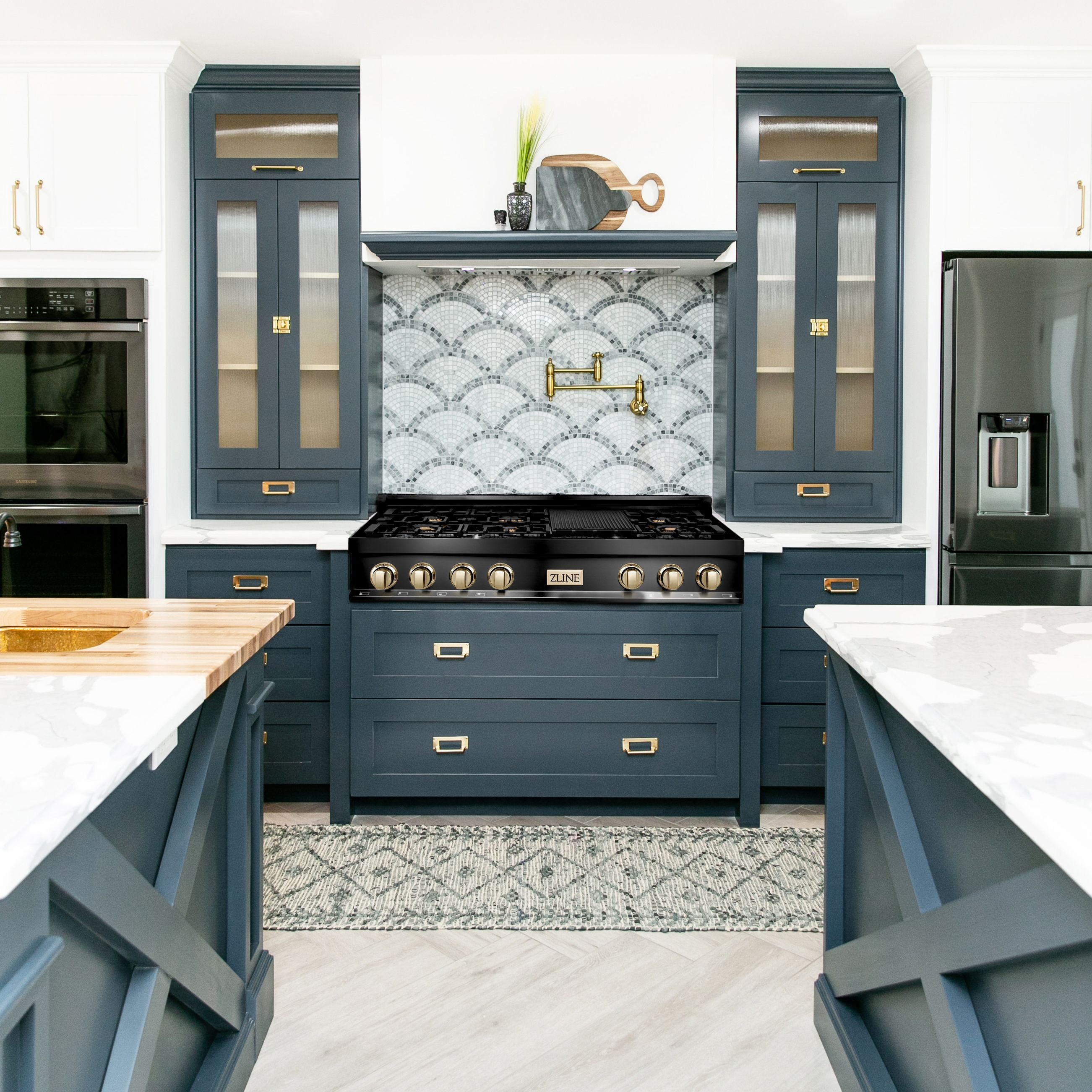 ZLINE Autograph Edition 48 Inch Porcelain Rangetop with 7 Gas Burners ...