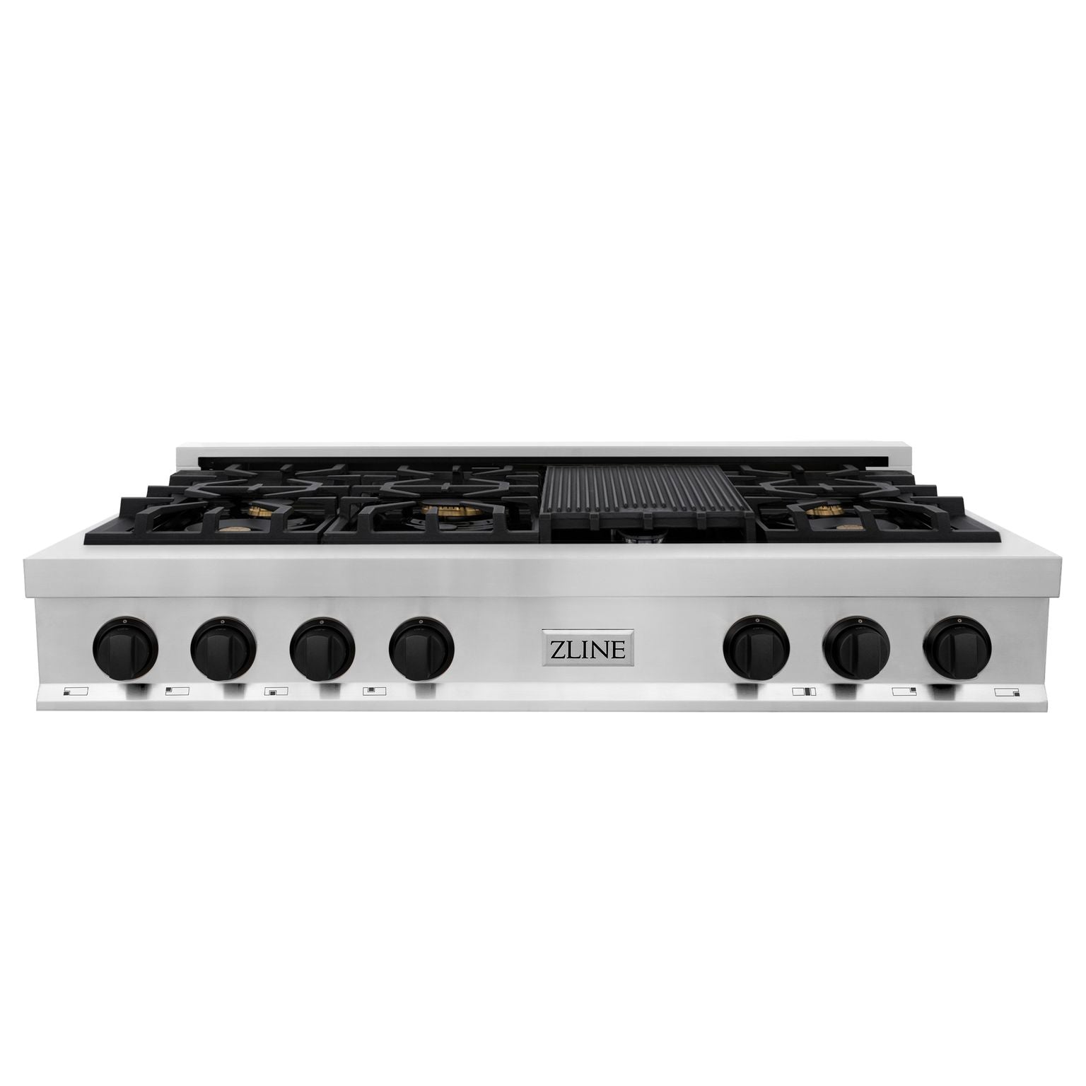 ZLINE Autograph Edition 48 in. Porcelain Rangetop with 7 Gas Burners i ...