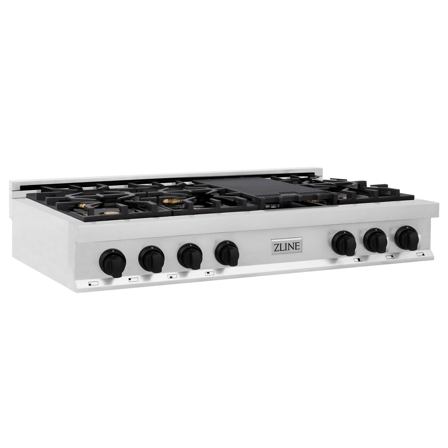 ZLINE Autograph Edition 48 in. Porcelain Rangetop with 7 Gas Burners i ...
