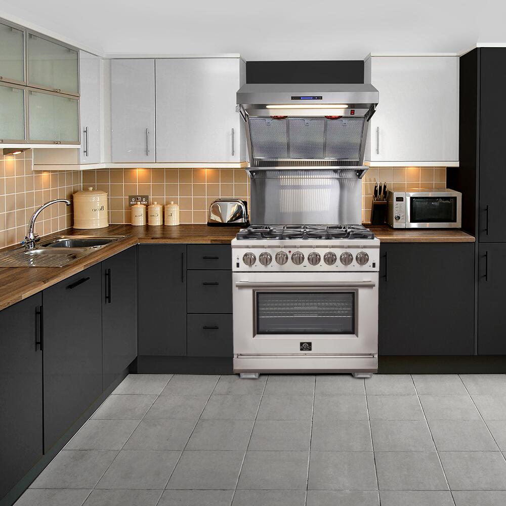 Forno 36″ Galiano Gas Range with 6 Italian Burners in Stainless Steel ...
