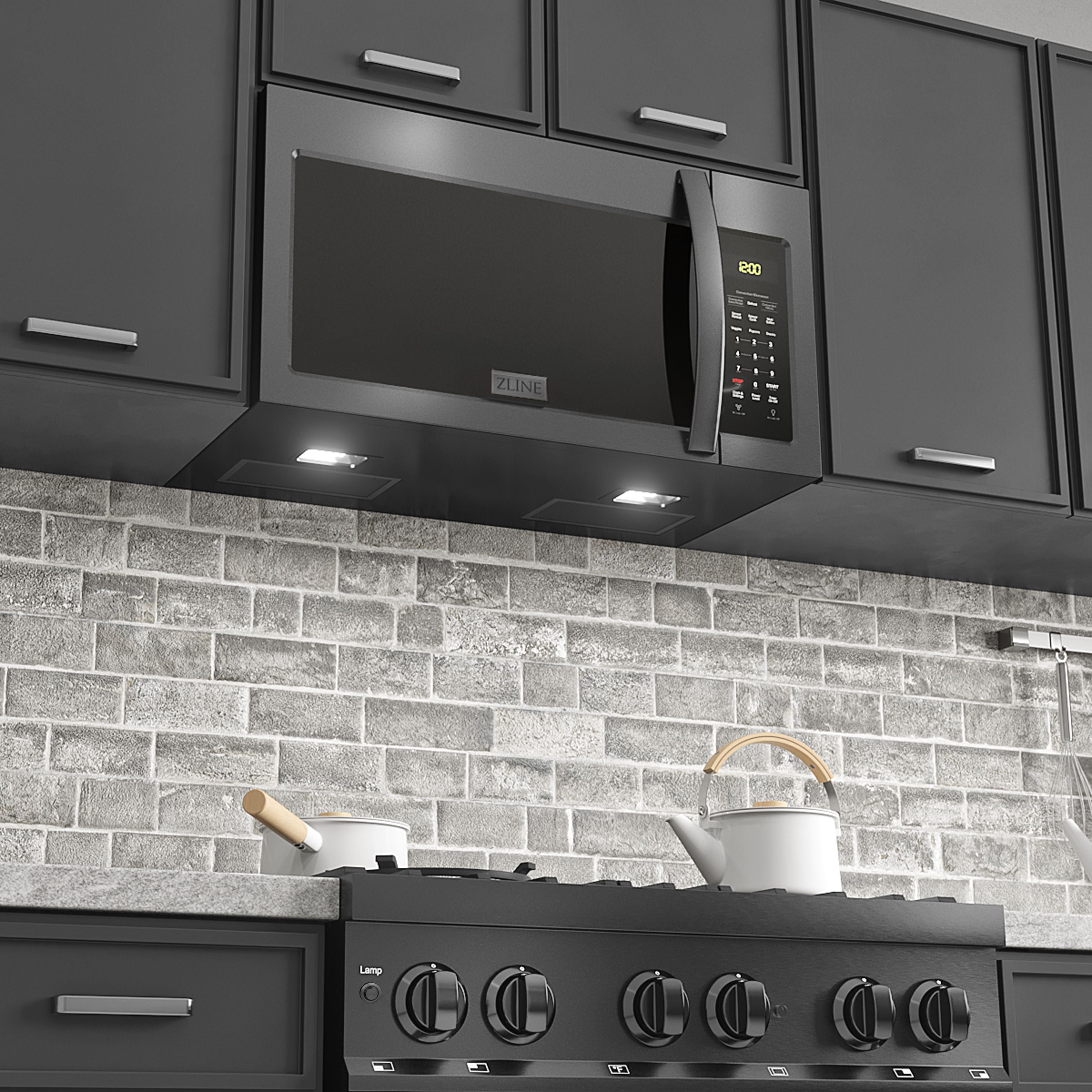ZLINE Over the Range Convection Microwave Oven in Black Stainless Stee ...