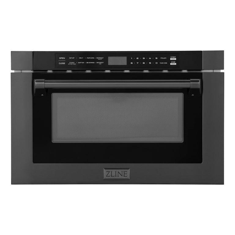 ZLINE 24" 1.2 cu. ft. Built-in Microwave Drawer in Black Stainless Ste ...