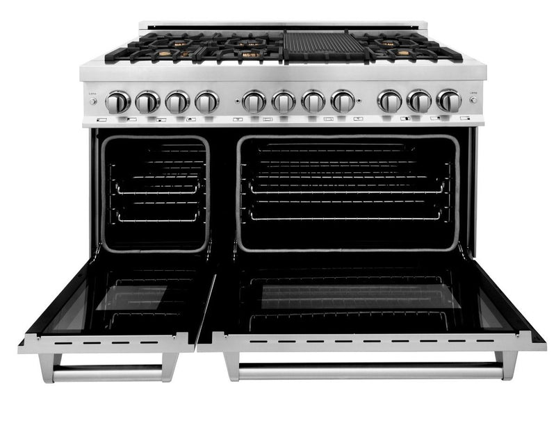 ZLINE 48 in. Professional Gas Burner, Electric Oven Range in Stainless ...